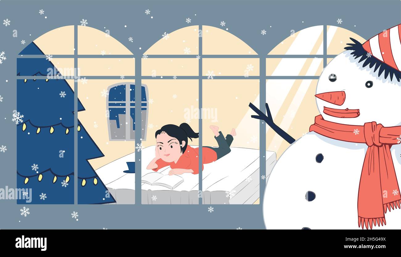 Reading book new year Stock Vector Images - Alamy