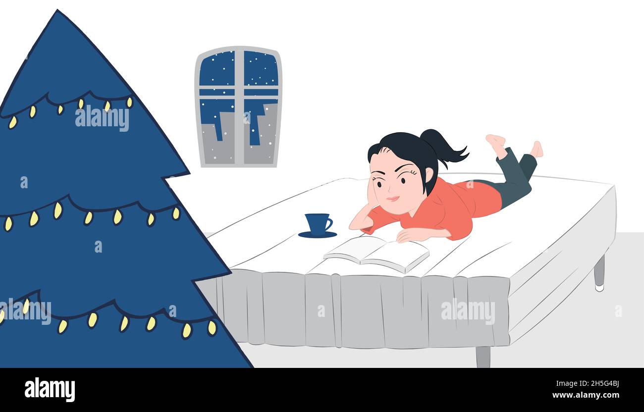 Reading book new year Stock Vector Images - Alamy