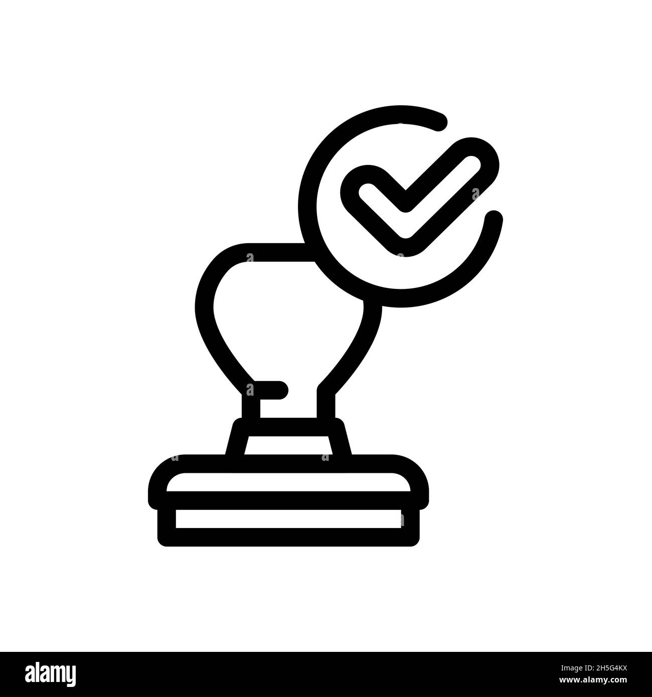 Approved stamp color line icon. Successful check concept Stock Vector ...