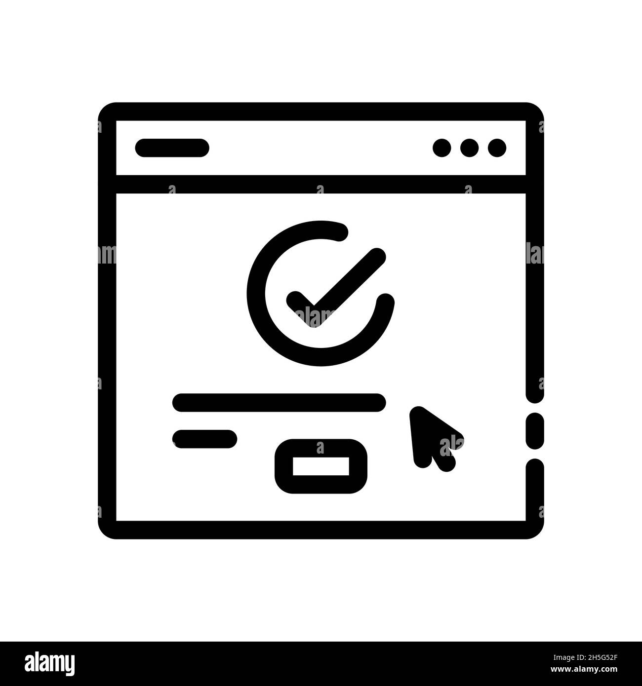 Approved web site color line icon. Successful registration concept ...