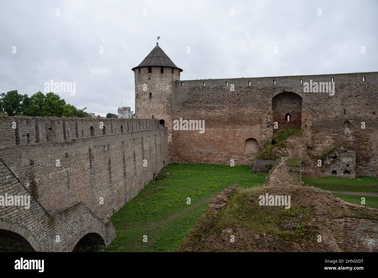 Gate tower of Ivangorod Fortress. The fortress was built in 1492 ...