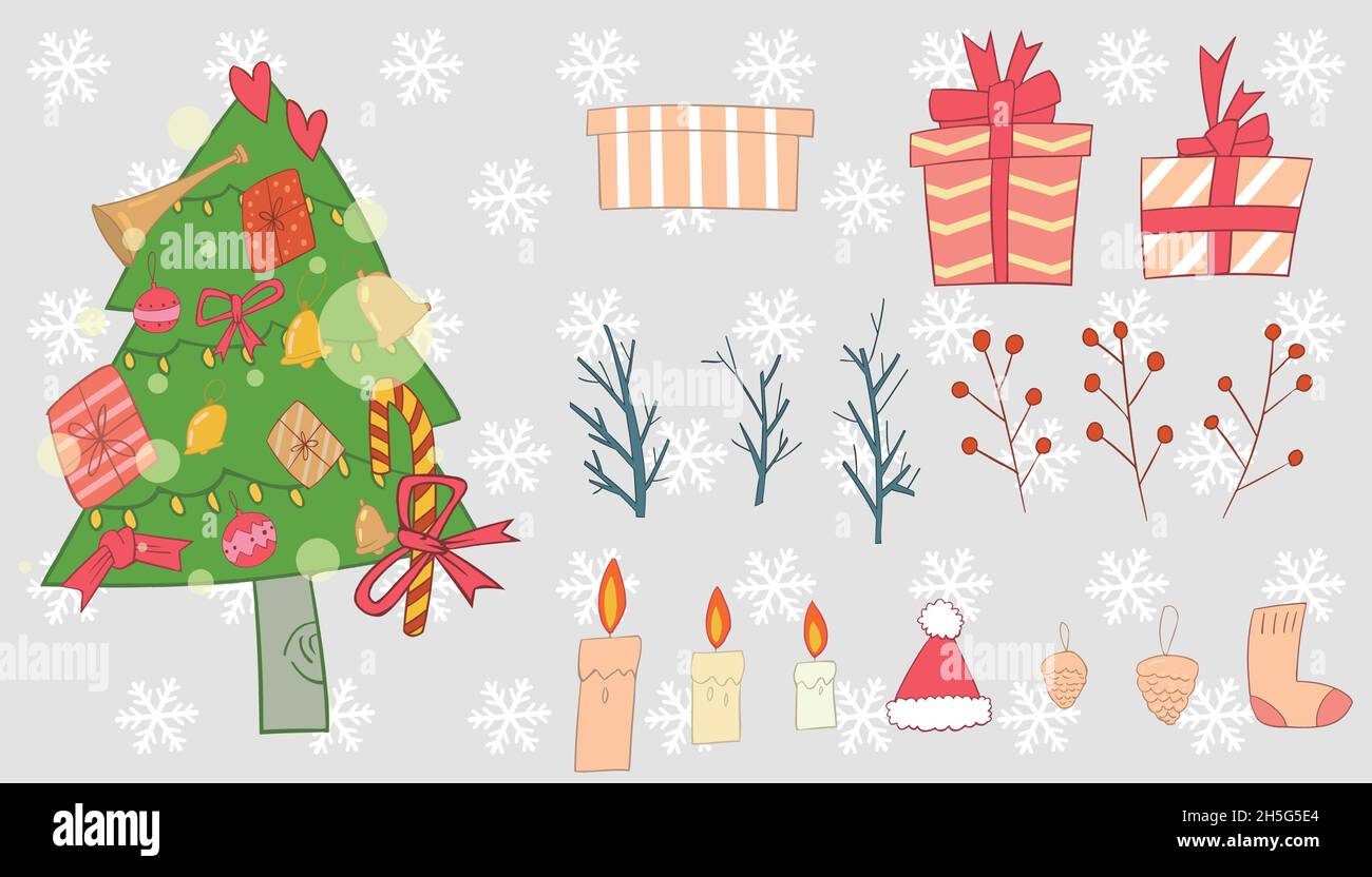 Christmas gift light candles Stock Vector Images - Alamy