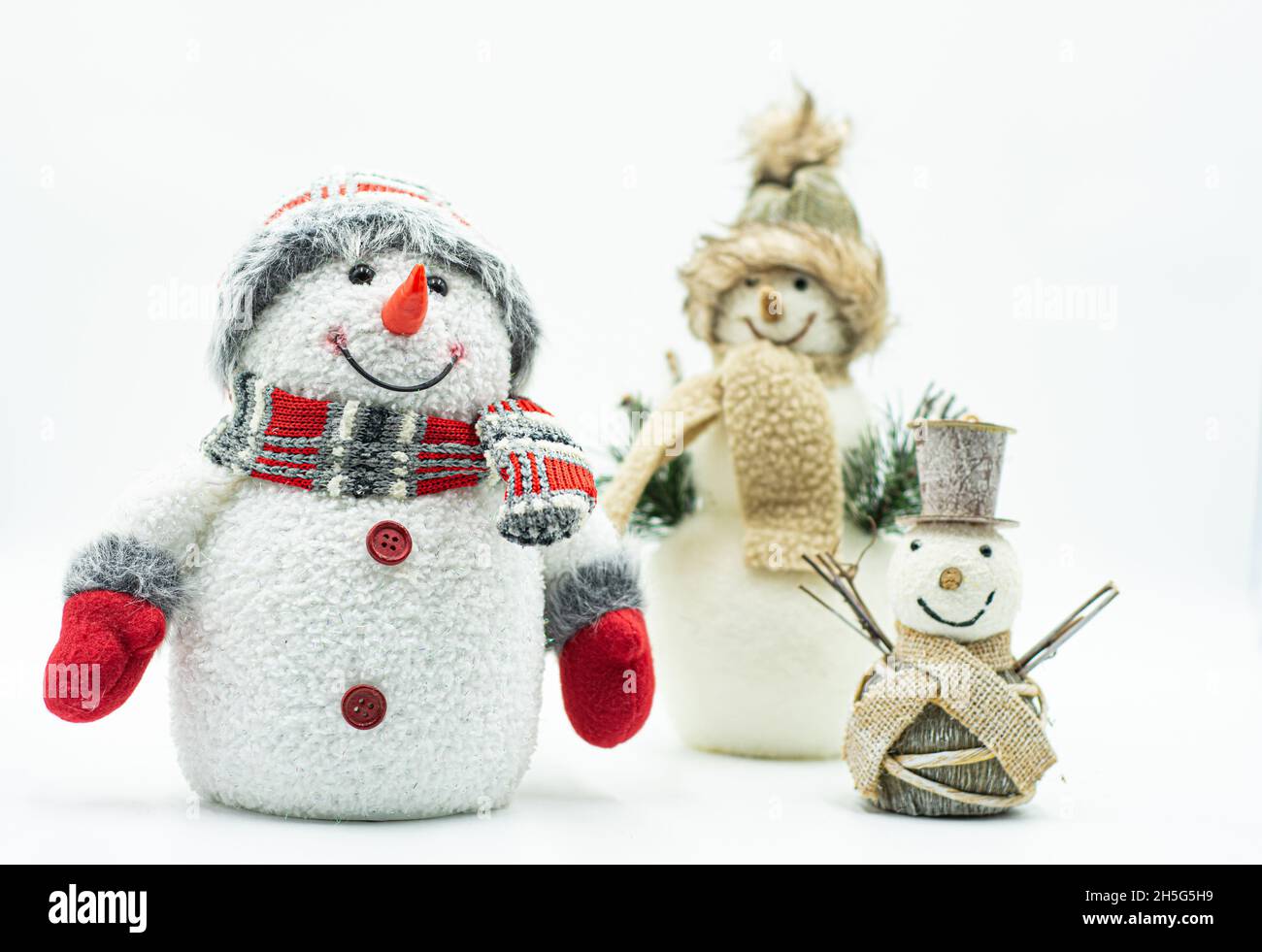 Snowman isolated on white background Stock Photo - Alamy