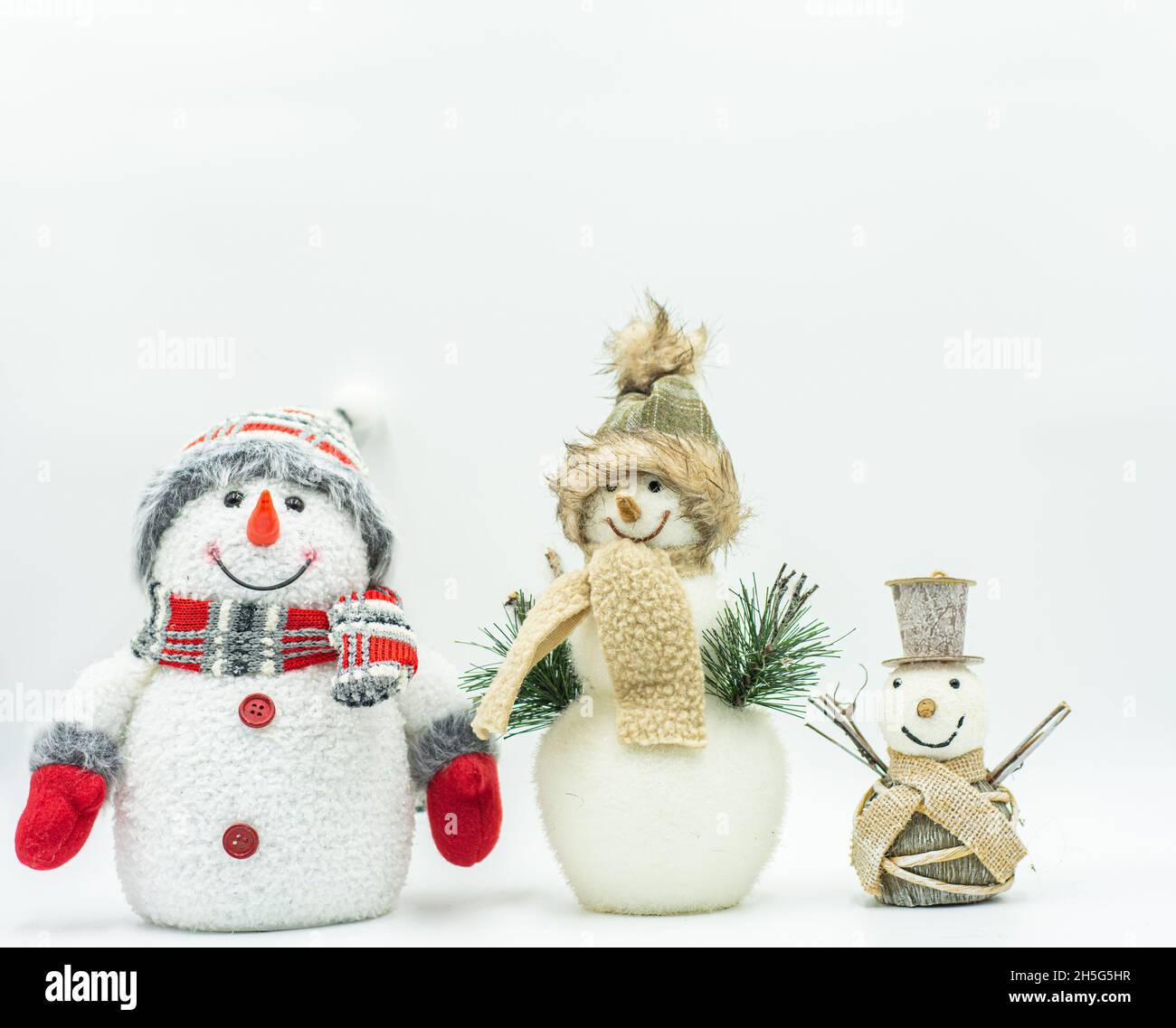Snowman isolated on white background Stock Photo - Alamy