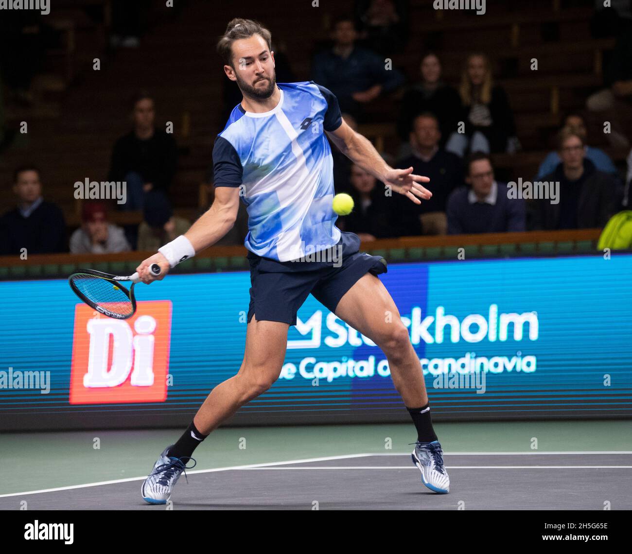 STOCKHOLM 20211109 Viktor Durasovic of Norway in his singel match ...