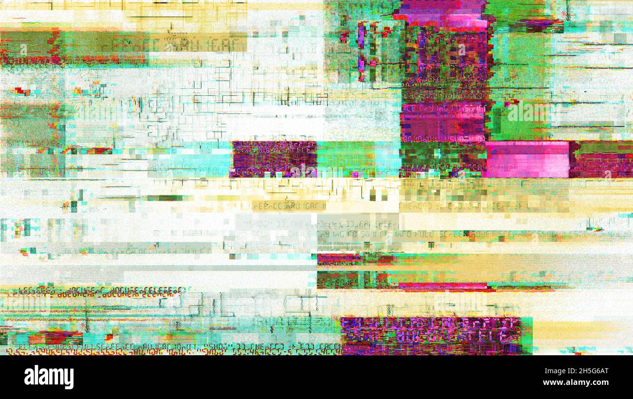 Video technology glitch background as wallpaper or tech related graphic ...