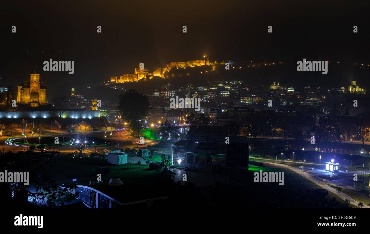 Tbilisi, Georgia - 31 December, 2020: fireworks in Tbilisi city, New ...