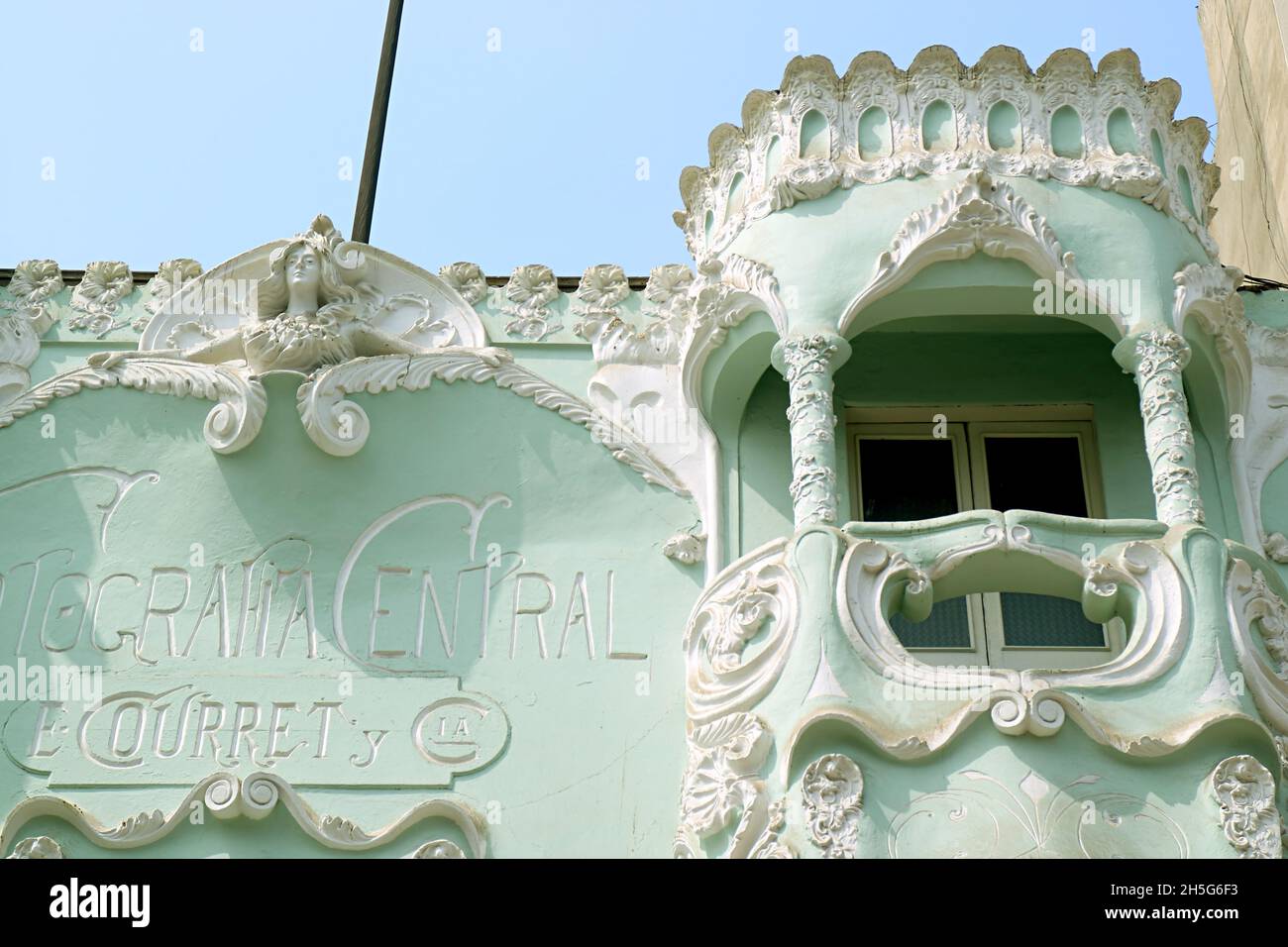 Amazing Facade of Casa Courret, a Pastel Green and White Art Nouveau ...