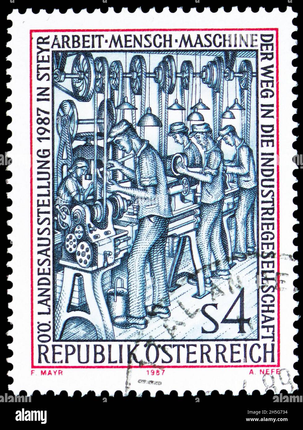 MOSCOW, RUSSIA - OCTOBER 24, 2021: Postage stamp printed in Austria ...