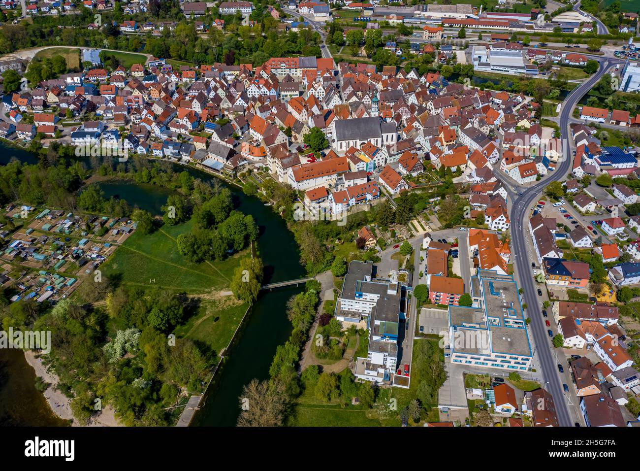 Munderkingen Luftbildaufnahme | Die Stadt Munderkingen von oben Stock ...