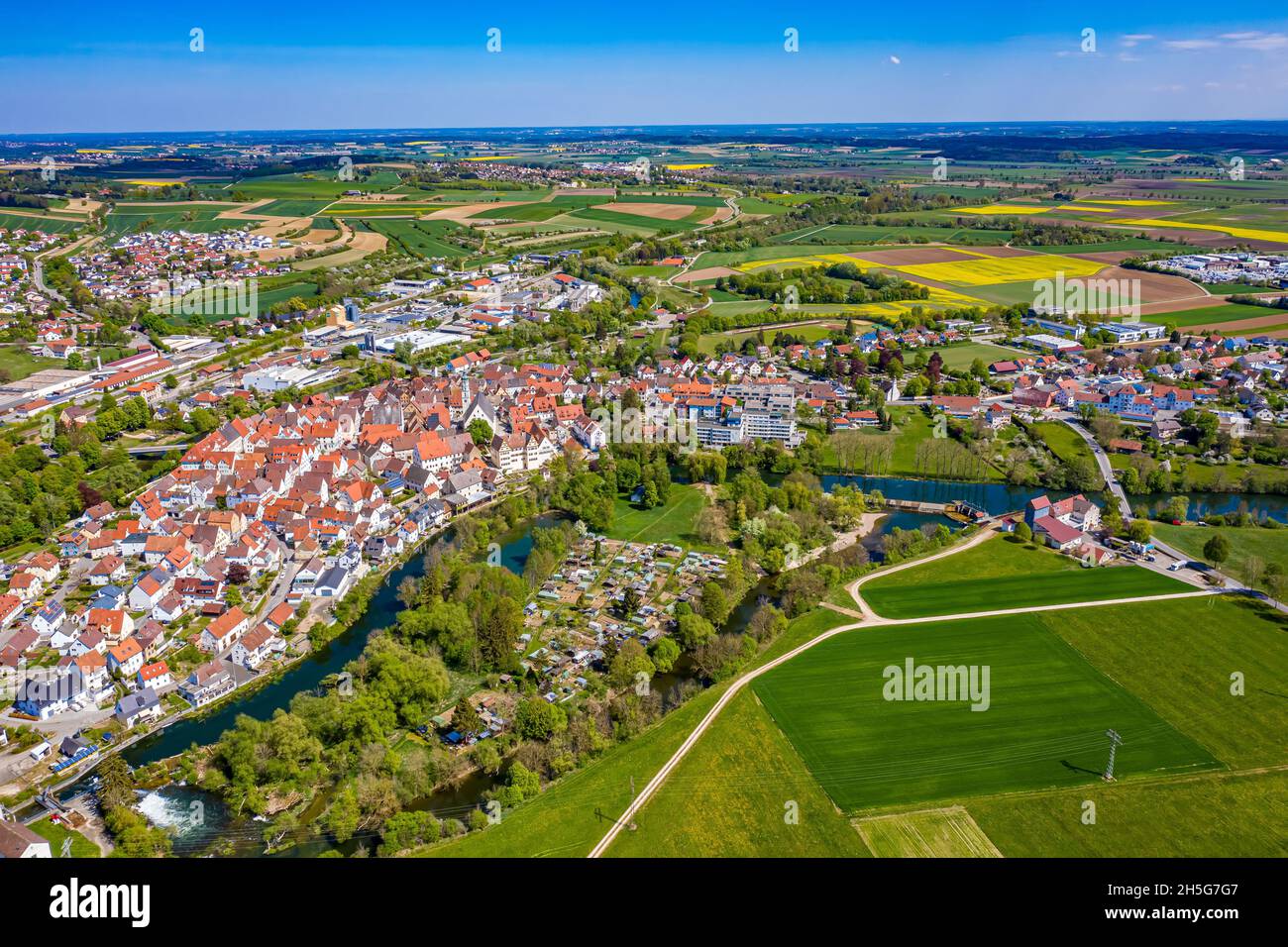 Munderkingen Luftbildaufnahme | Die Stadt Munderkingen von oben Stock ...