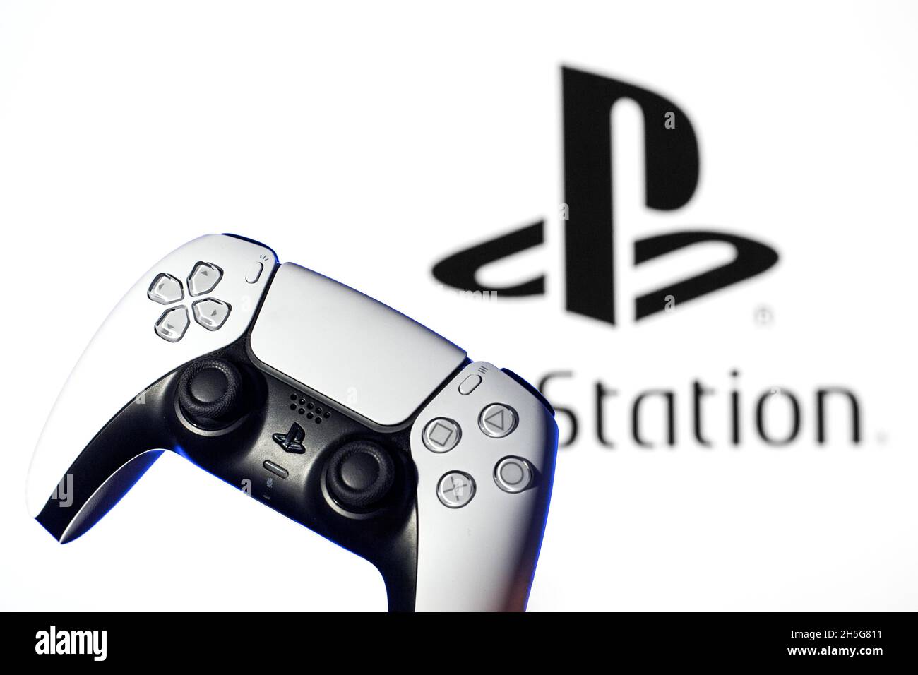 Spain. 08th Nov, 2021. In this photo illustration, a PlayStation 5 ...