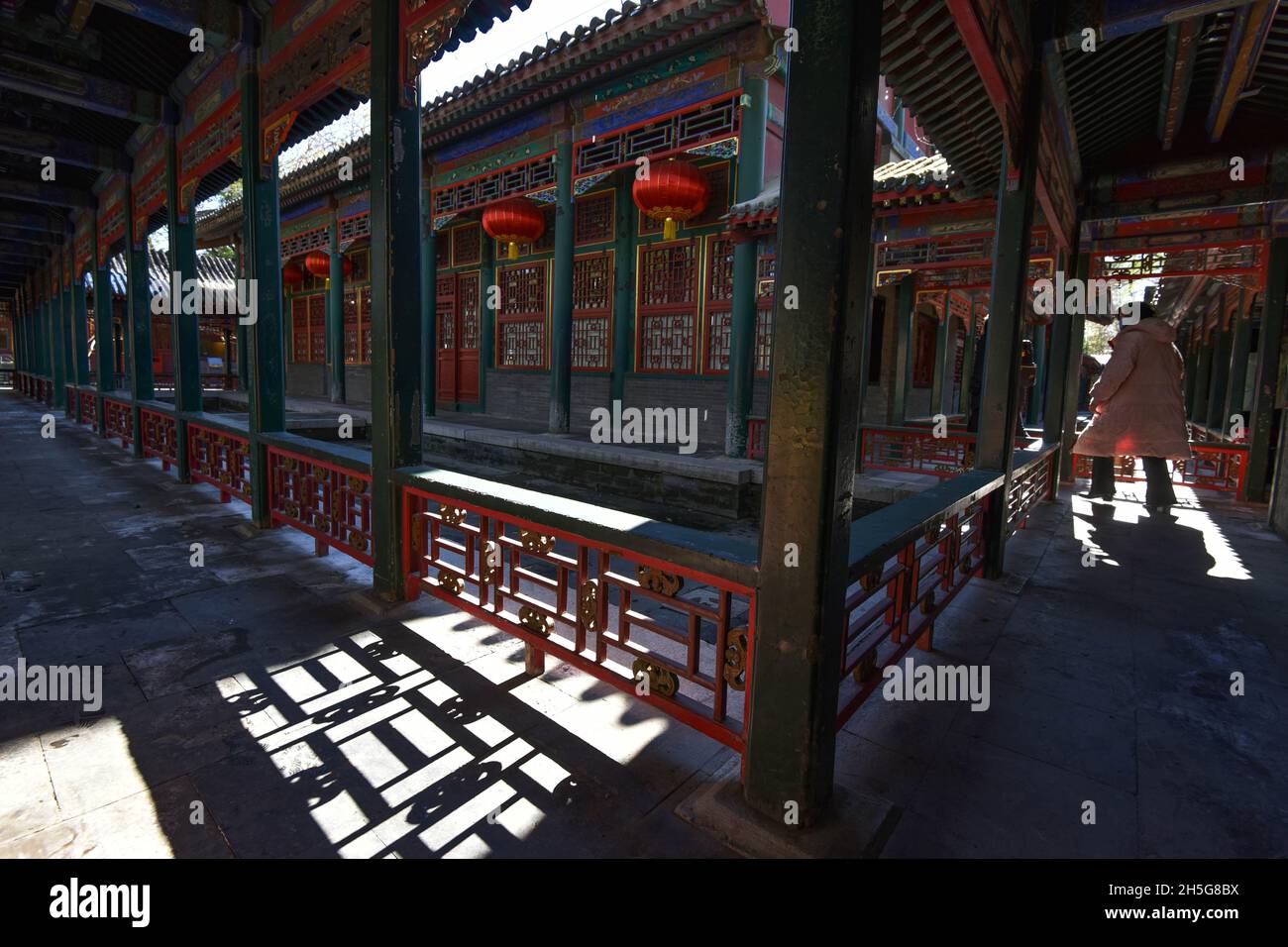 A man is seen on the balcony of Prince Gong's Manson.Prince Gong's ...