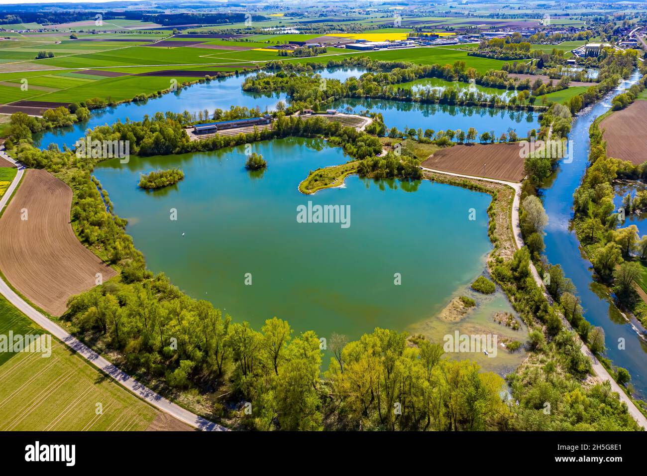 Die Donau aus der Luft | River Donau in Germany from above Stock Photo ...