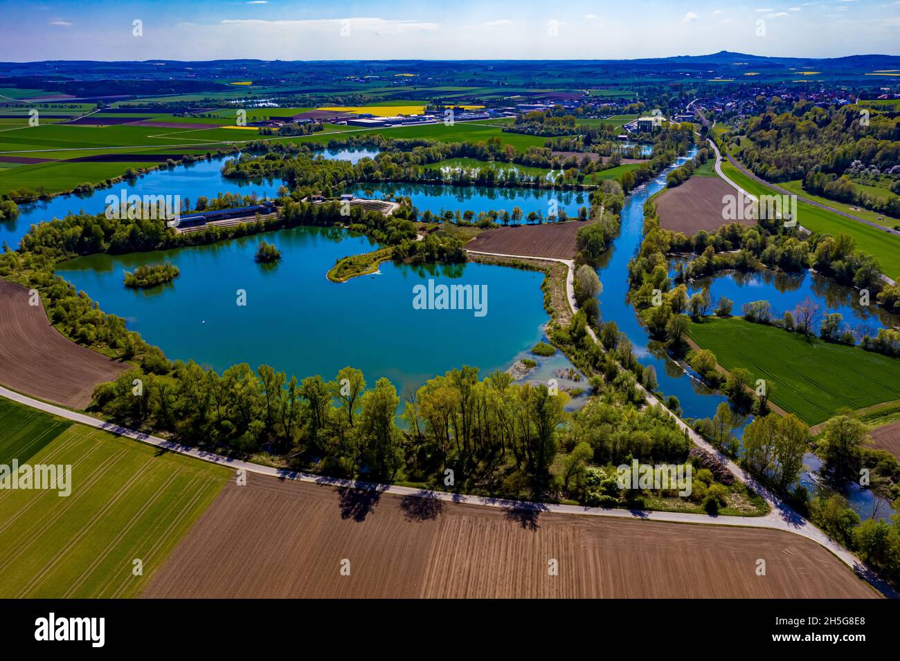 Die Donau aus der Luft | River Donau in Germany from above Stock Photo ...