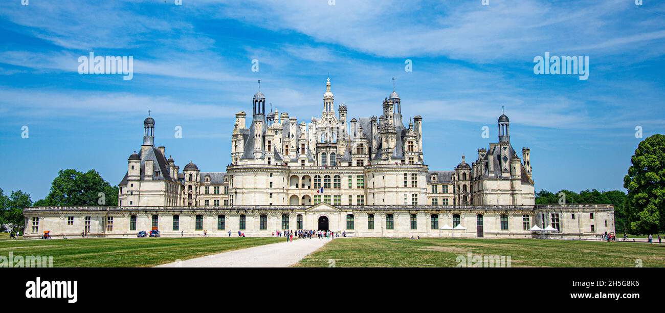 Chateau de Chambord, the largest castle in the Loire Valley. A UNESCO ...