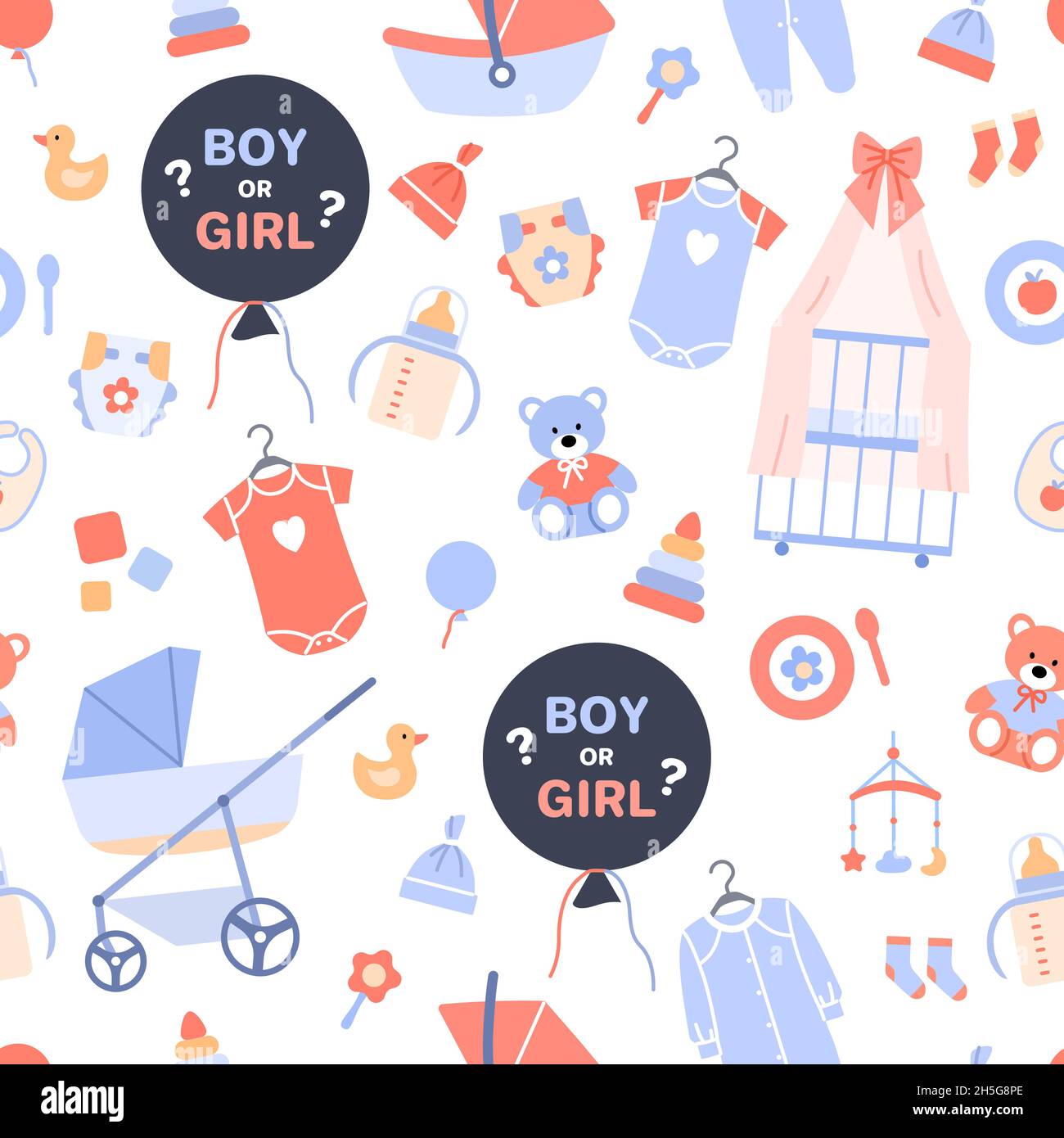 Gender reveal party color seamless pattern design Stock Vector Image ...