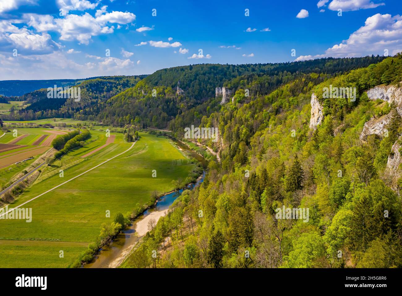 Die Donau aus der Luft | River Donau in Germany from above Stock Photo ...