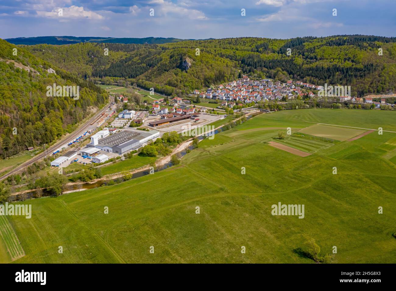 Die Donau aus der Luft | River Donau in Germany from above Stock Photo ...