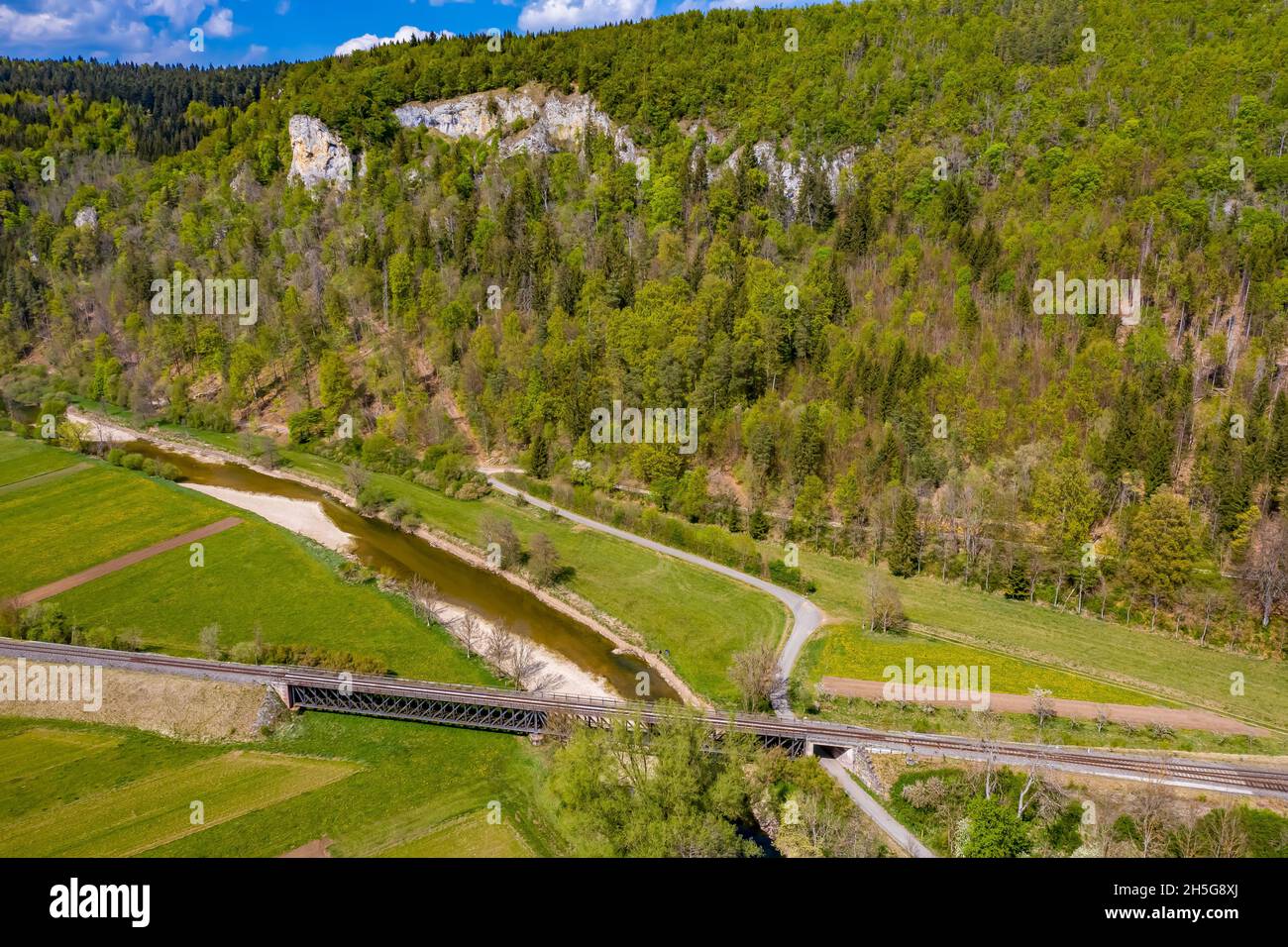 Die Donau aus der Luft | River Donau in Germany from above Stock Photo ...