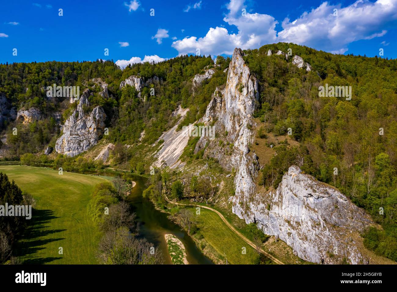Die Donau aus der Luft | River Donau in Germany from above Stock Photo ...