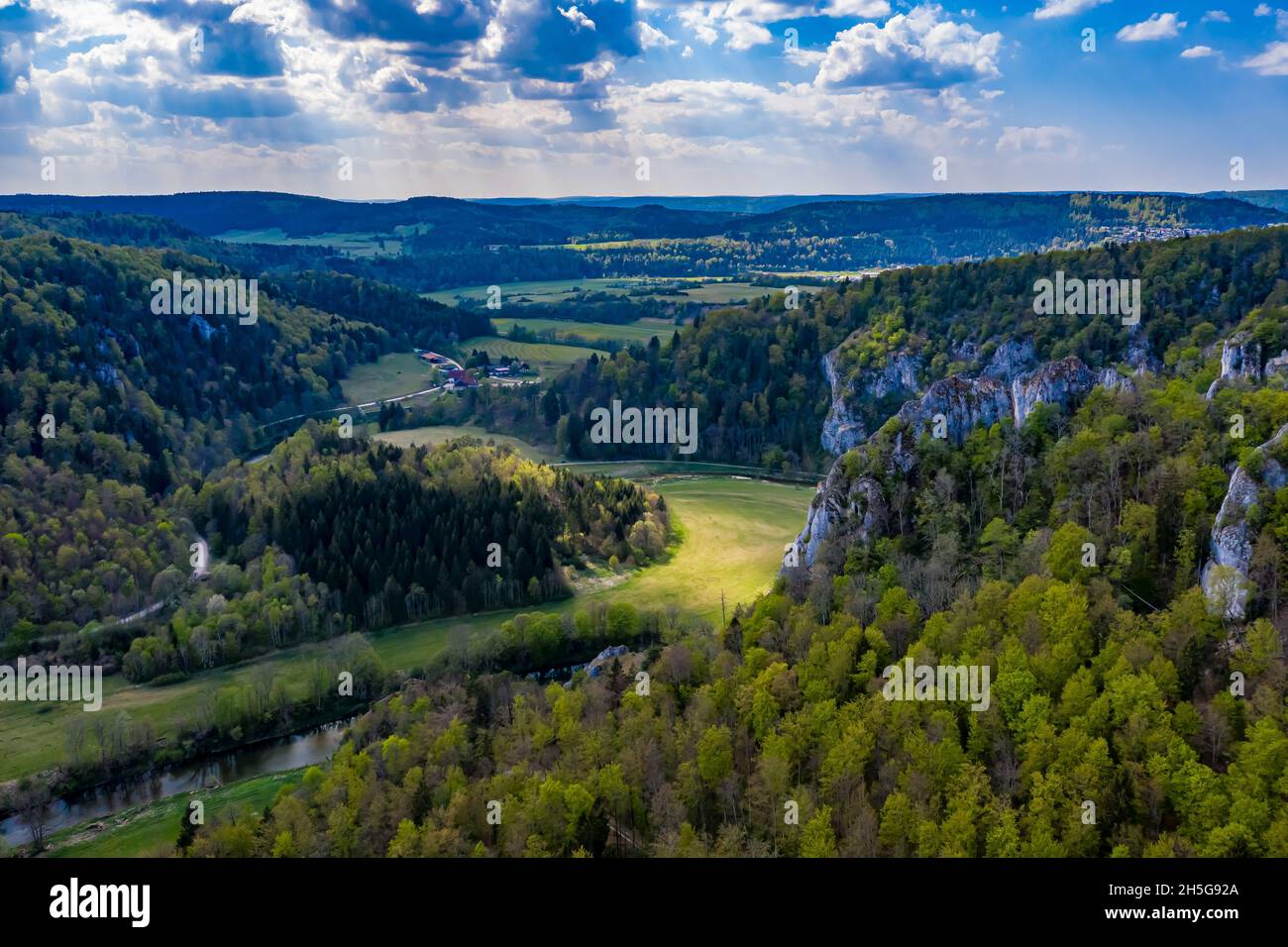 Die Donau aus der Luft | River Donau in Germany from above Stock Photo ...