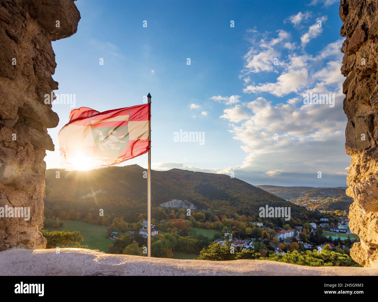 Flag of the city of modling in wienerwald hi-res stock photography and ...