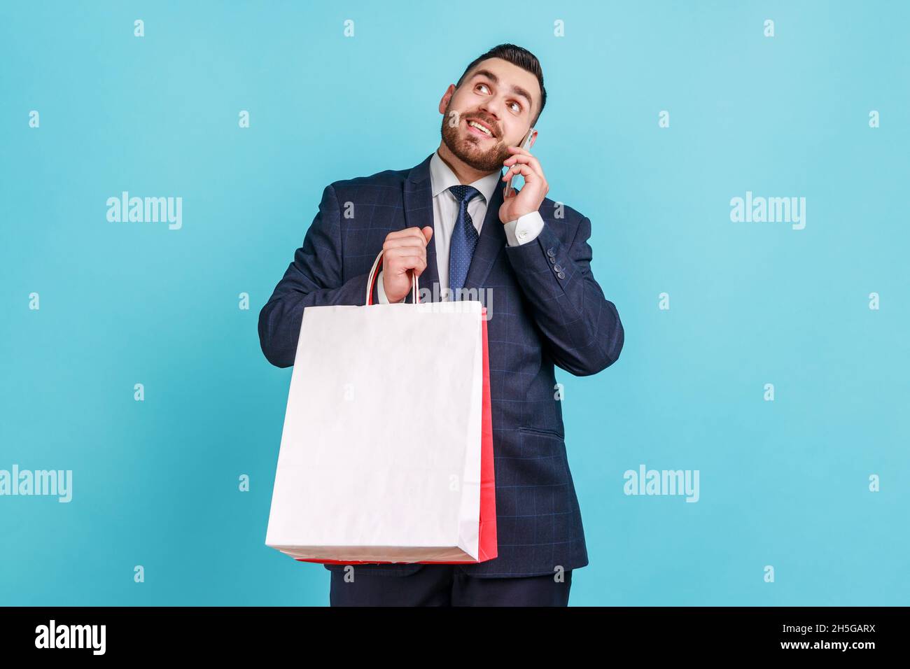 Portrait happy shopper boasting hi-res stock photography and images - Alamy