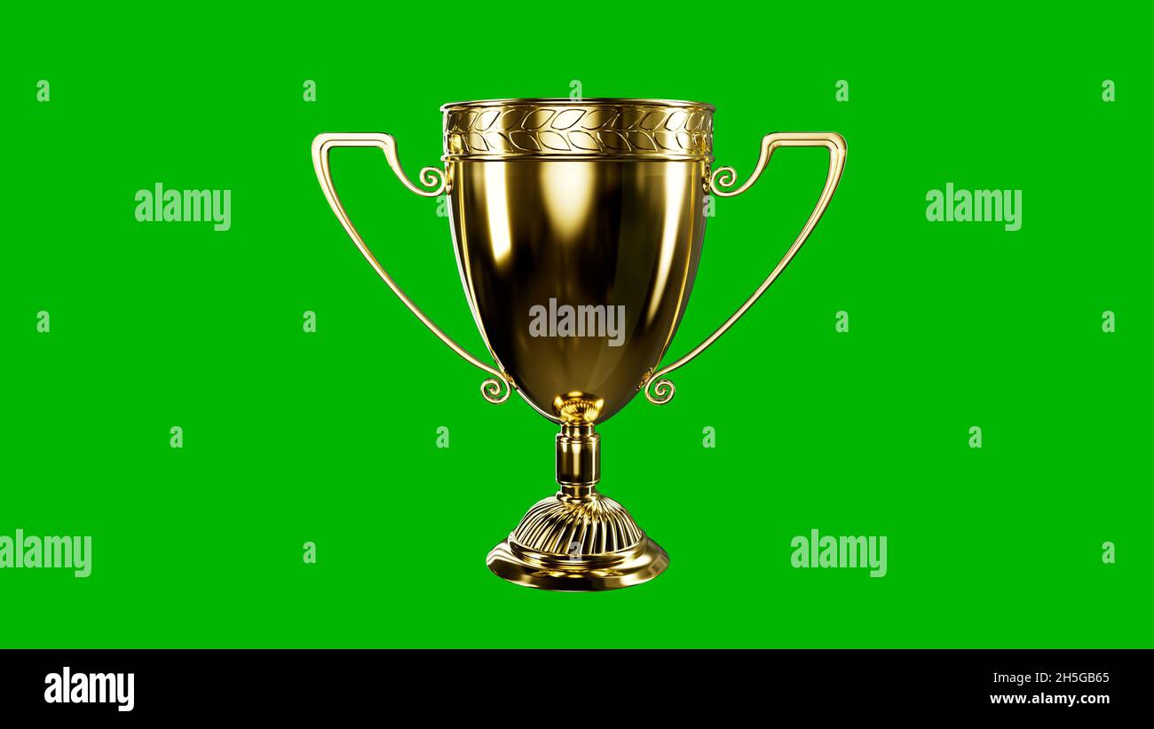nice gold winners bowl on chroma key screen , isolated - object 3D ...