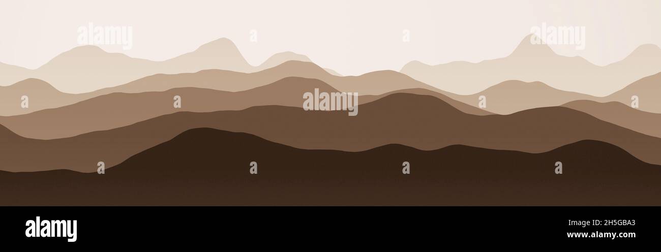 cute hills slopes mountainscape - panoramic image computer graphic ...