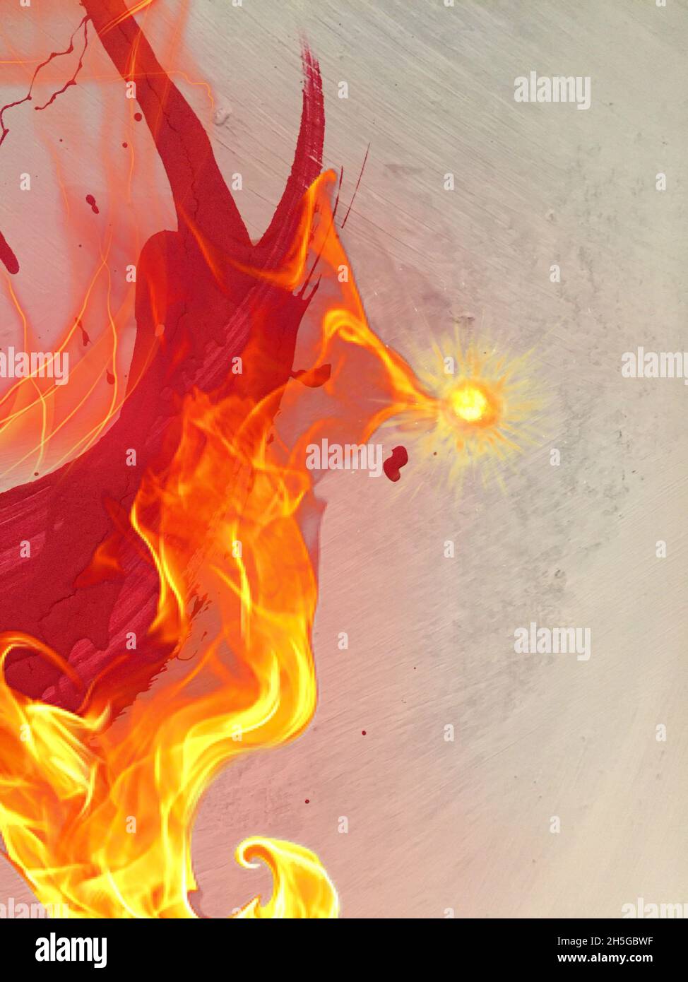 Vertical texture of fire on a light background Stock Photo - Alamy