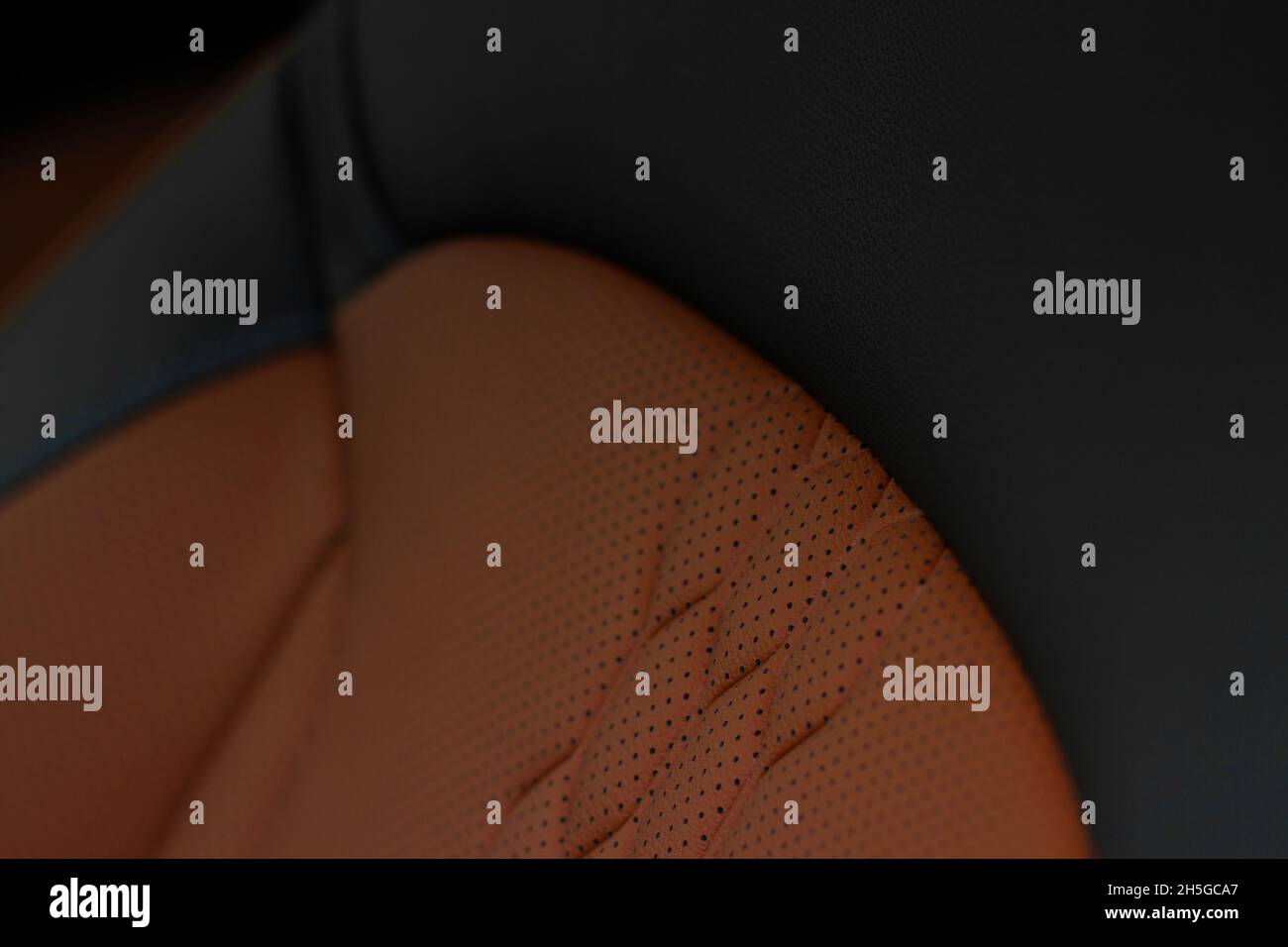 High angle view of modern car fabric seats. Close-up car seat texture ...