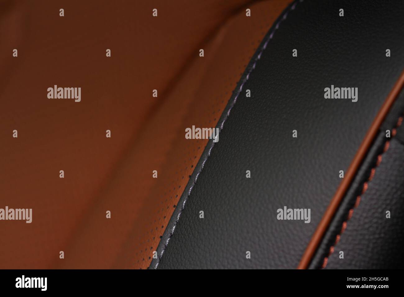 High angle view of modern car fabric seats. Close-up car seat texture ...