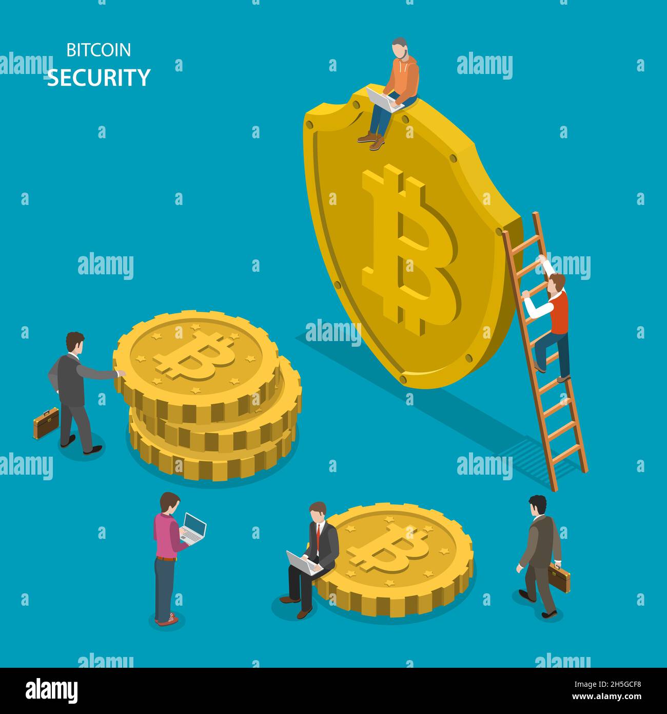Bitcoin security isometric flat vector concept Stock Vector Image & Art - Alamy
