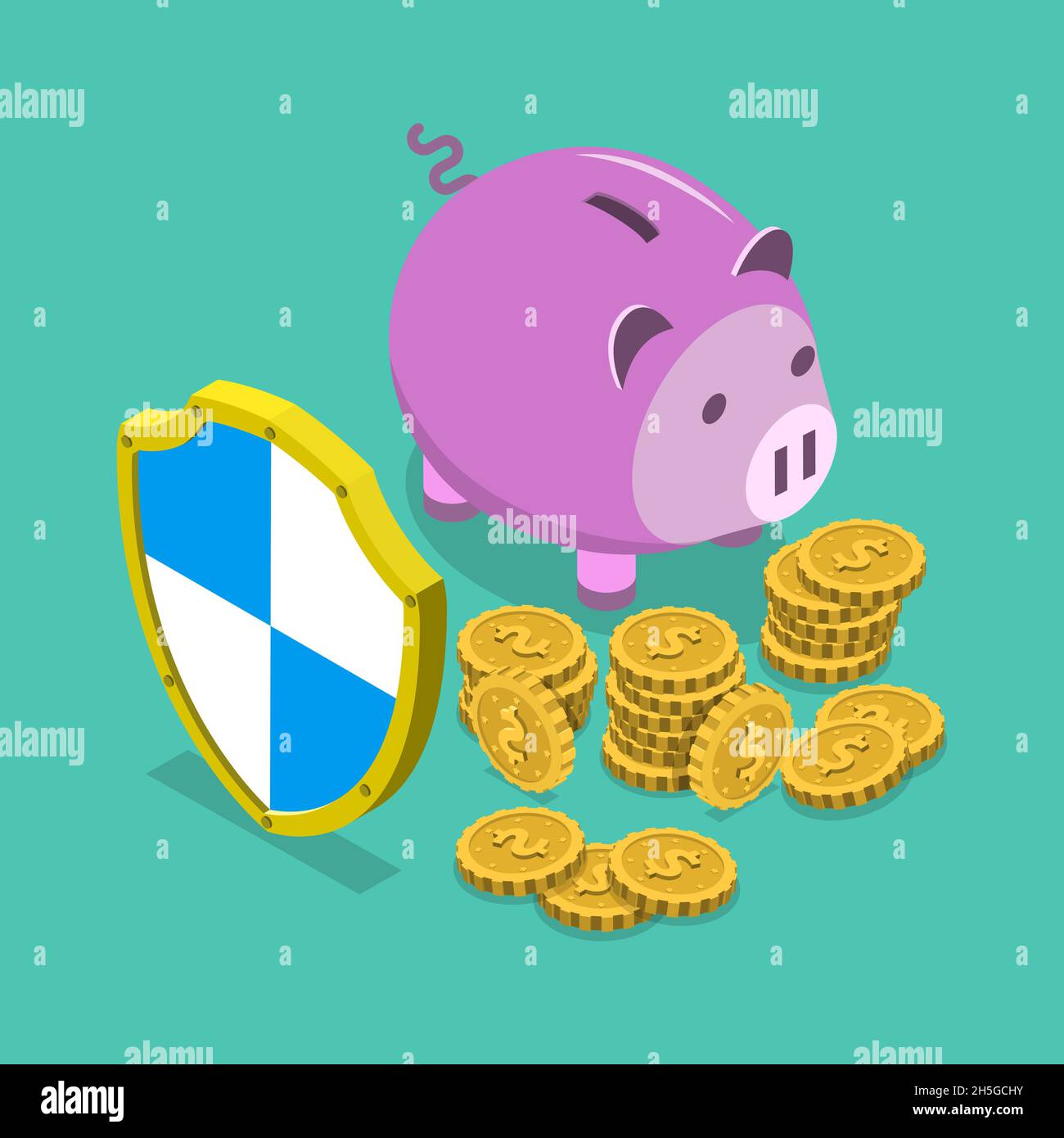 Safe financial savings isometric vector concept Stock Vector Image ...