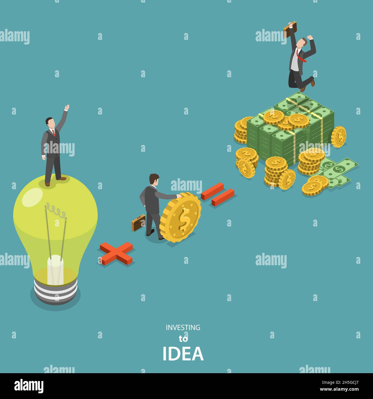 Investing into idea isometric flat vector concept Stock Vector Image ...