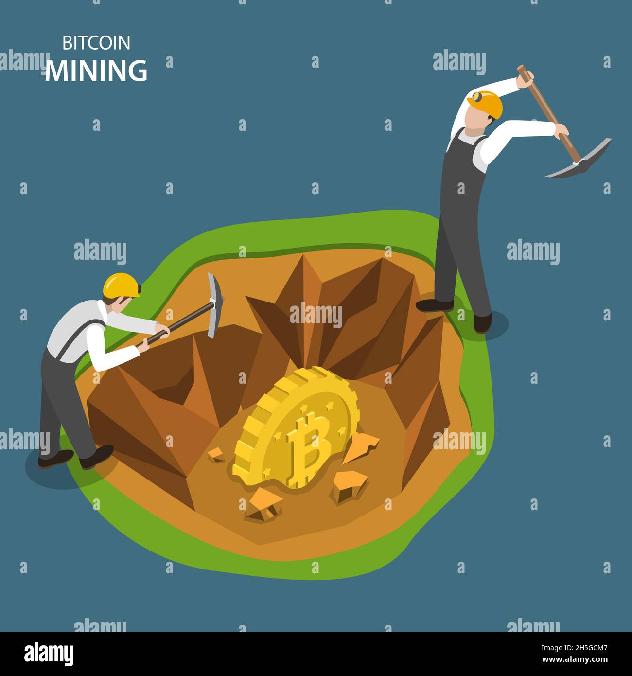 Bitcoin mining isometric flat vector concept Stock Vector Image & Art ...