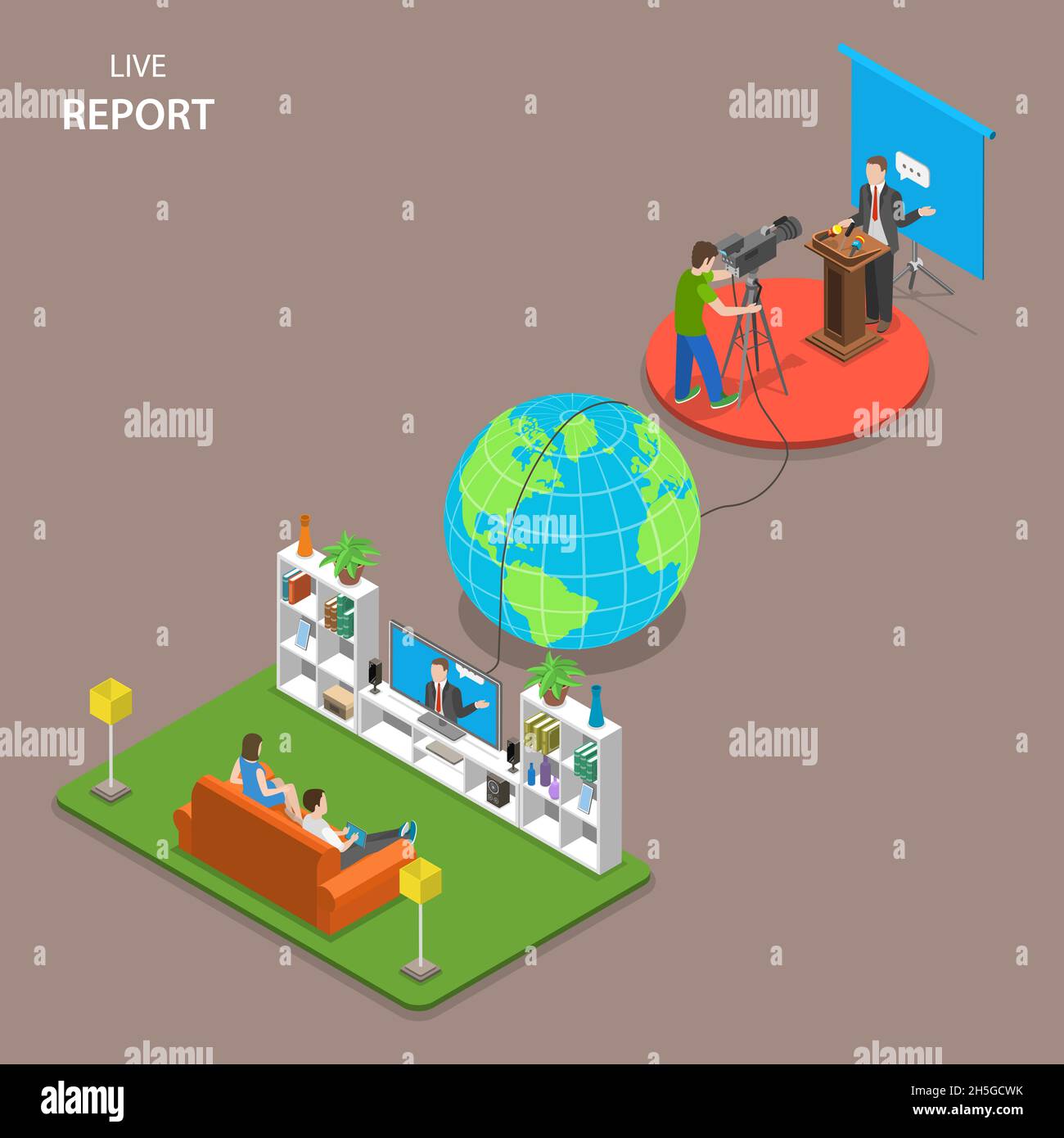 Isometric business news concept hi-res stock photography and images - Alamy