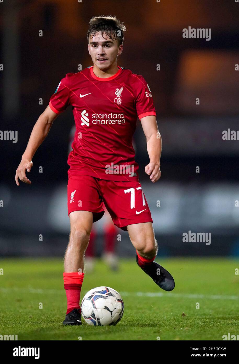 Liverpool's James Norris during the Papa John's Trophy Northern Group D ...