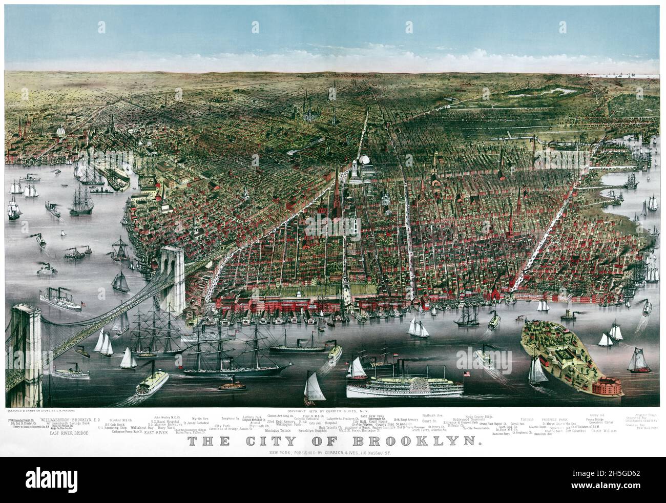 Old map of brooklyn hi-res stock photography and images - Alamy
