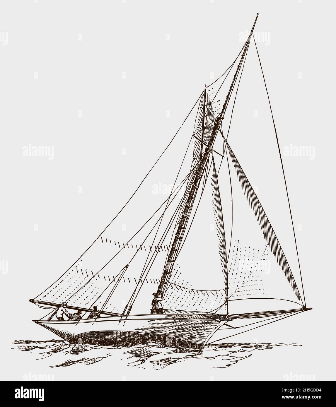 Sloop Sailboat Drawing