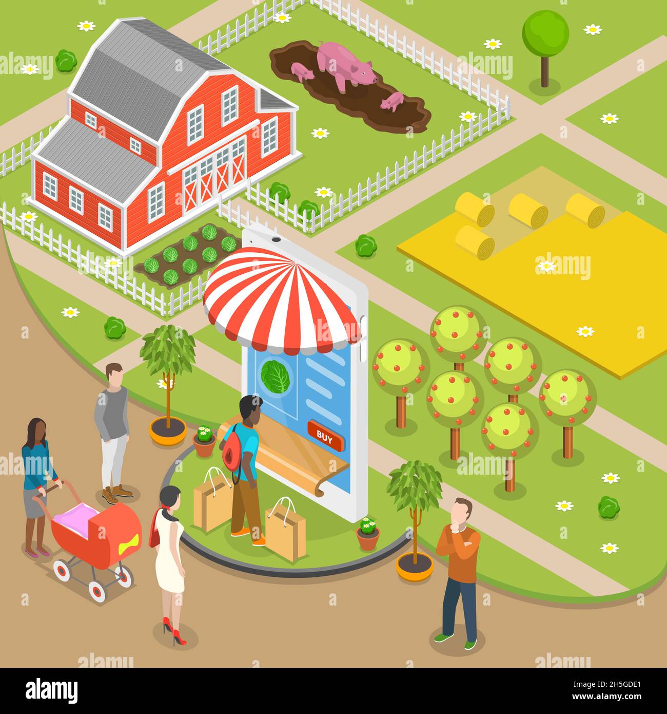 Organic food sale Stock Vector Images - Alamy