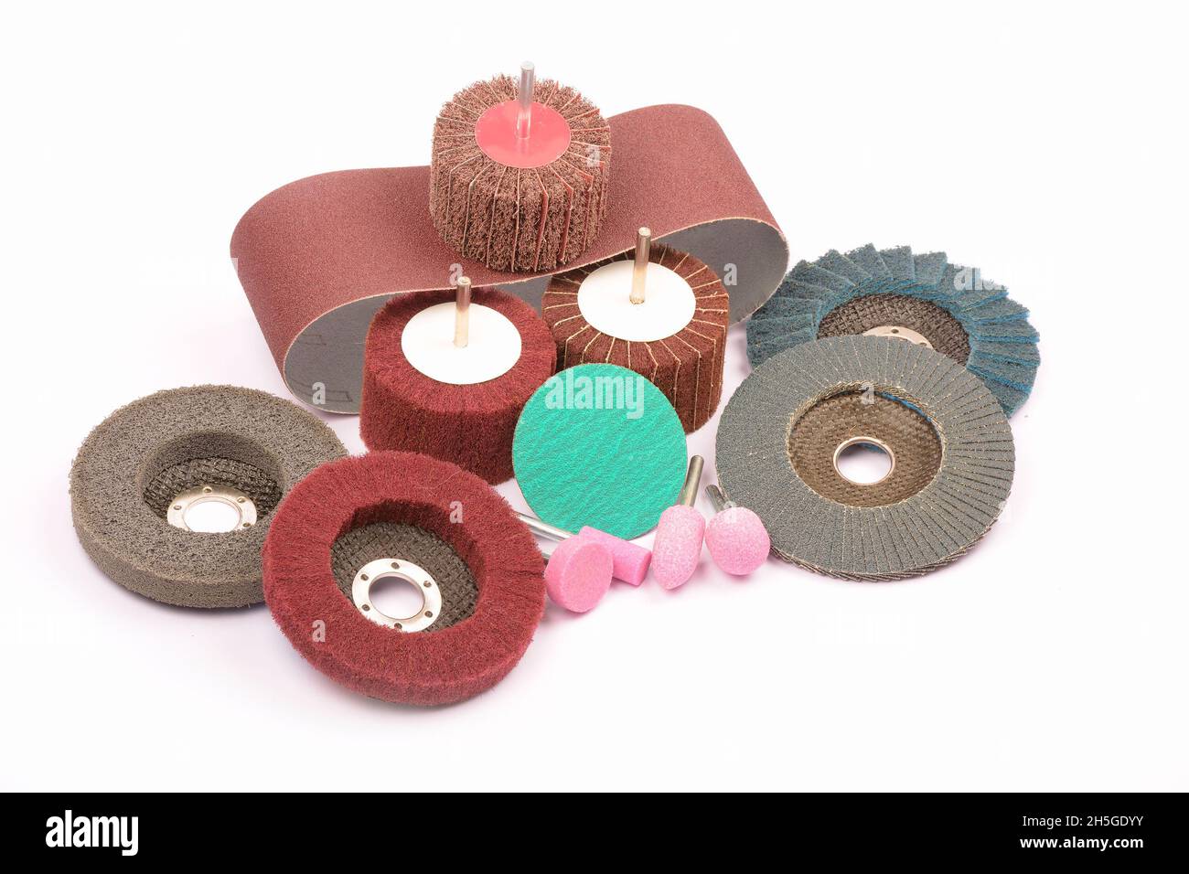 Closeup shot of abrasive wheels isolated on a white background Stock ...