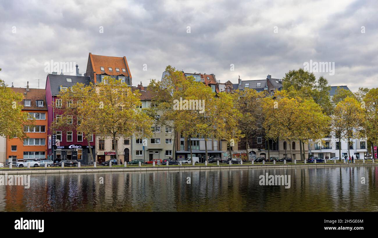 Historical and modern buildings in Cologne autumn weather Stock Photo ...