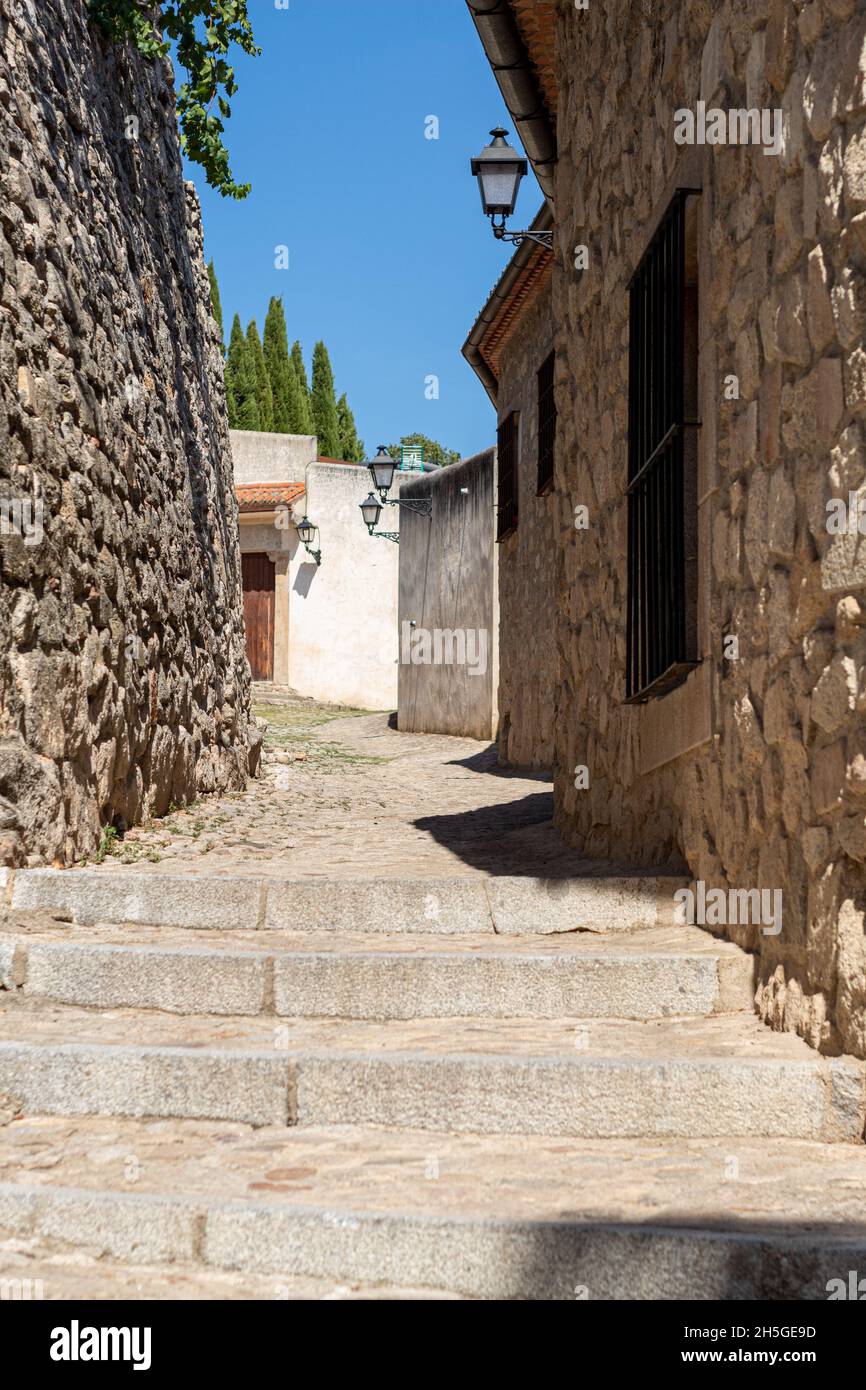 Vertical shot of stairs and a small path between two houses Stock Photo ...