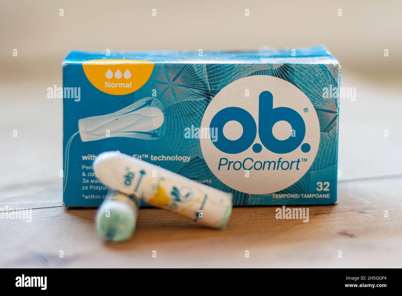 Cluj Napoca, Romania - jun 10, 2021: Packages of O.B. tampons, a global ...