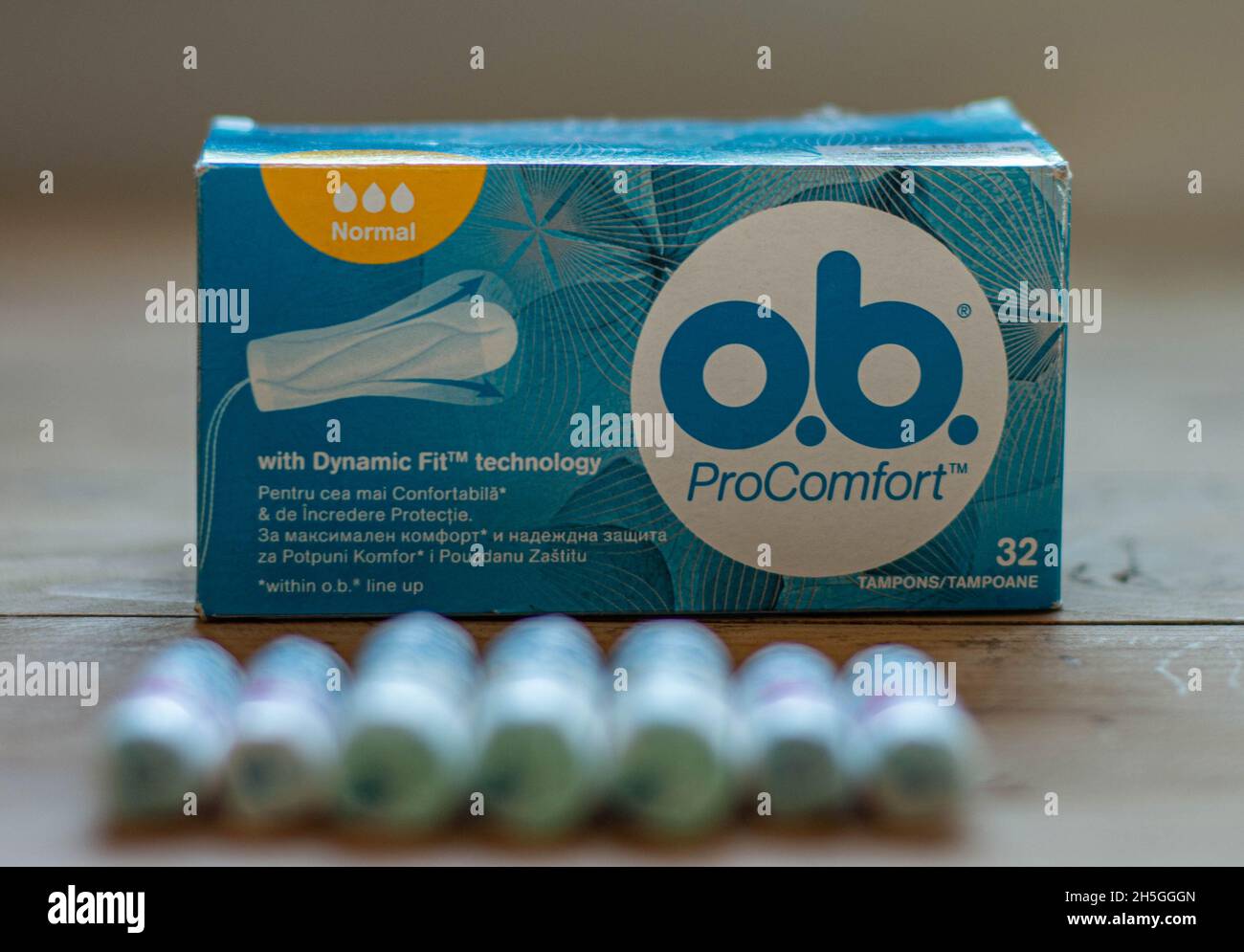 Cluj Napoca, Romania - jun 10, 2021: Packages of O.B. tampons, a global ...