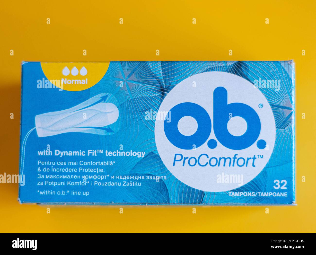 Cluj Napoca, Romania - jun 10, 2021: Packages of O.B. tampons, a global ...