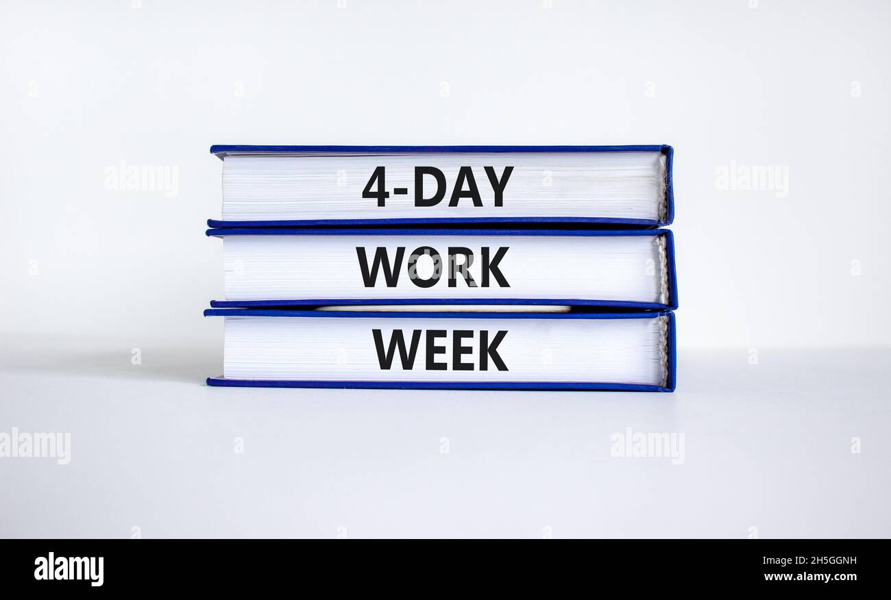 4-day work week symbol. Concept words '4-day work week' on books ...