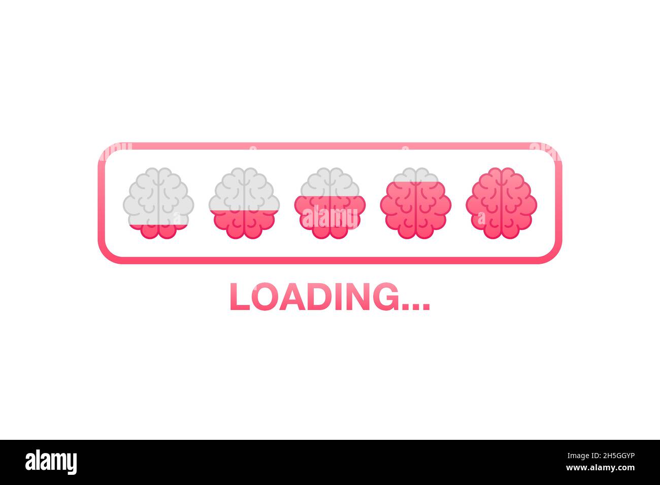 Idea loading concept with idea brain processed on a lightbulb bar ...